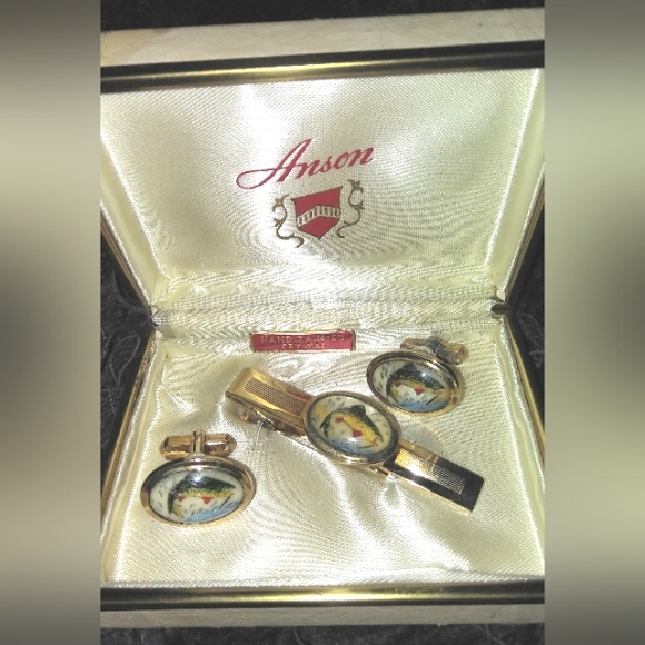 Anson | Accessories | Vtg Anson Hand Painted Crystal Jumping Fish Cuff ...